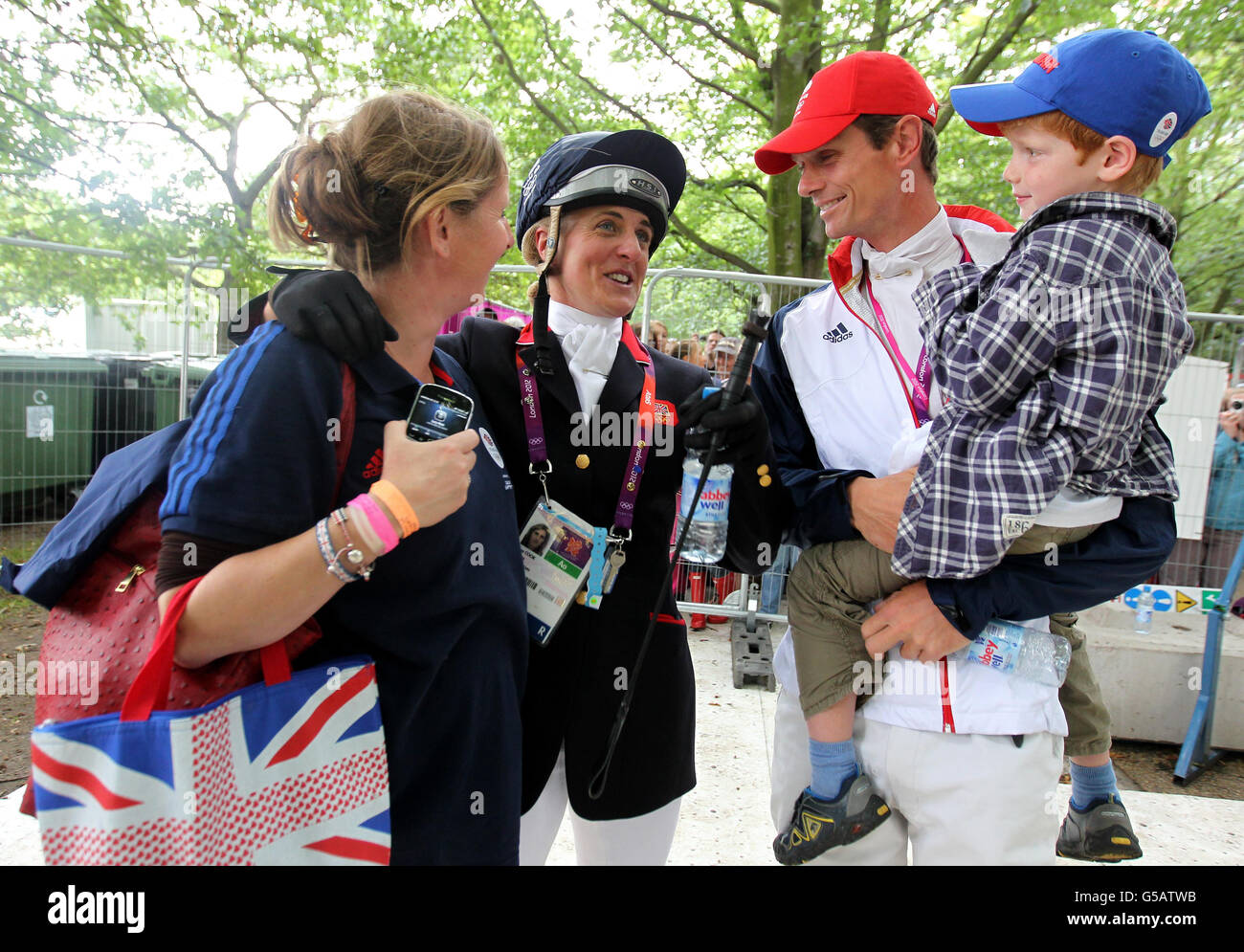 Great Britain's Tina Cook (centre) celebrates with William Fox-Pitt and ...