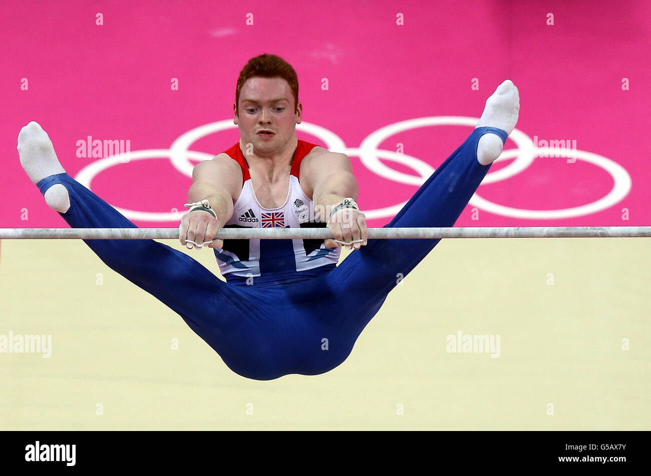 Great Britain's Daniel Purvis competes on the parallel bar during the ...