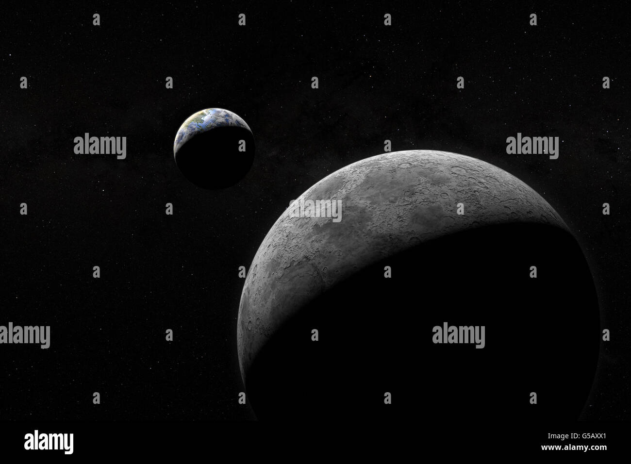 Earth and moon from space size hi-res stock photography and images - Alamy