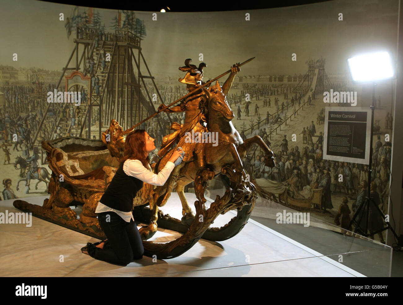 Esther Lynn, from the National Museum of Scotland in Edinburgh, puts ...