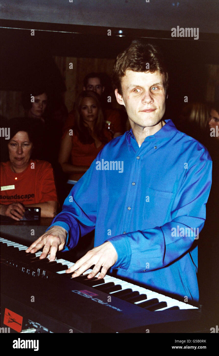 A blind keyboard player at the fundraising RNIB Soundscape Party, held ...