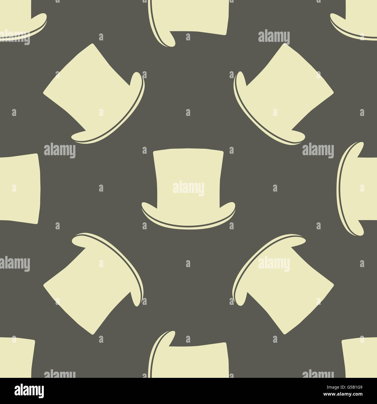 Vintage cylinder hat seamless pattern Stock Vector Image & Art - Alamy
