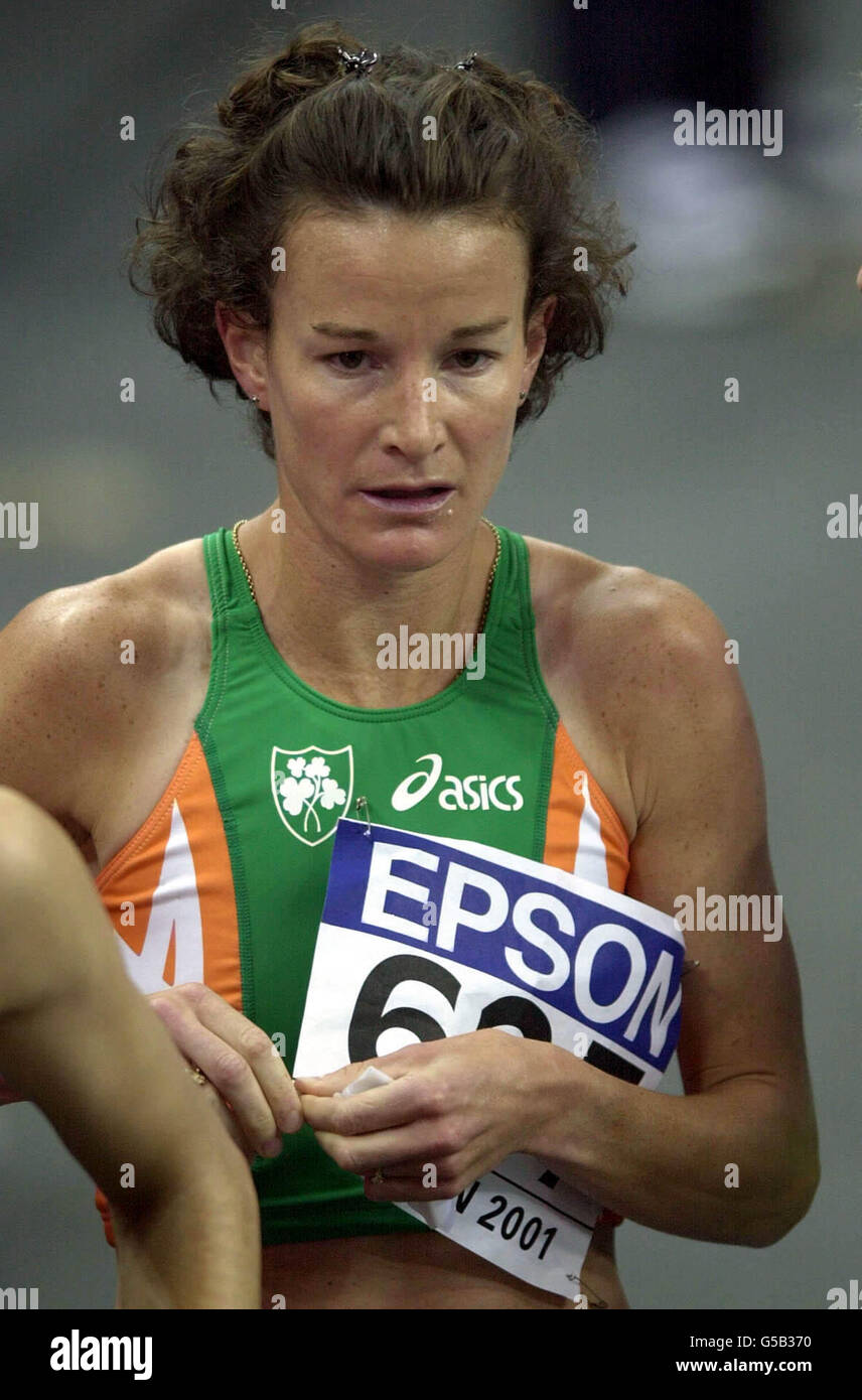 Disappointed Ireland's Sonia O' Sullivan after finishing last in the ...