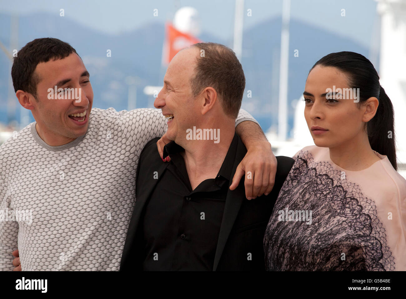 Actor Sofian Khammes, director Karim Dridi and actress Nailia Harzoune at the Chouf film photo ...