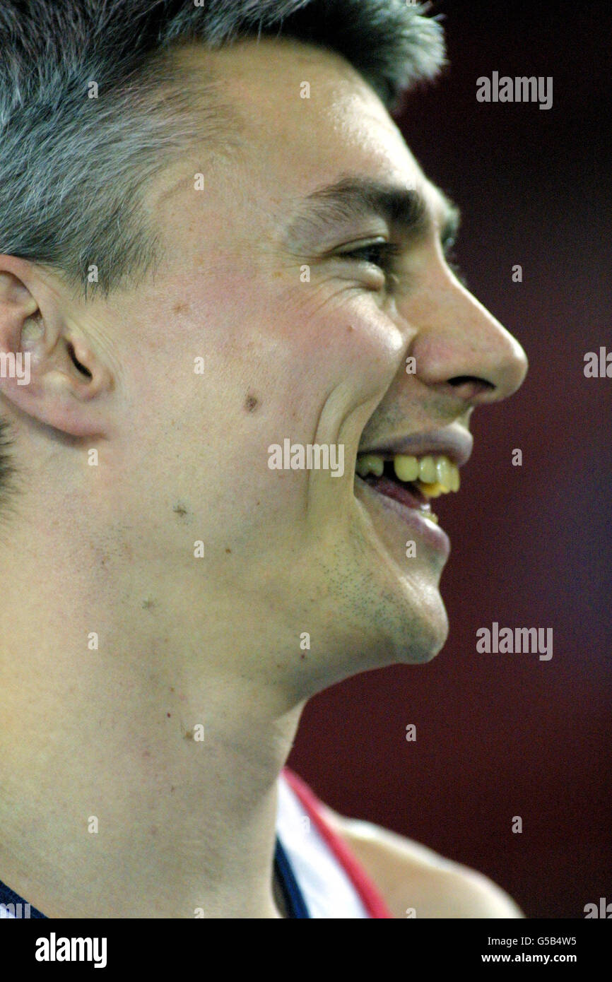 Jonathan Edwards, after winning in the triple jump with a Scottish All ...