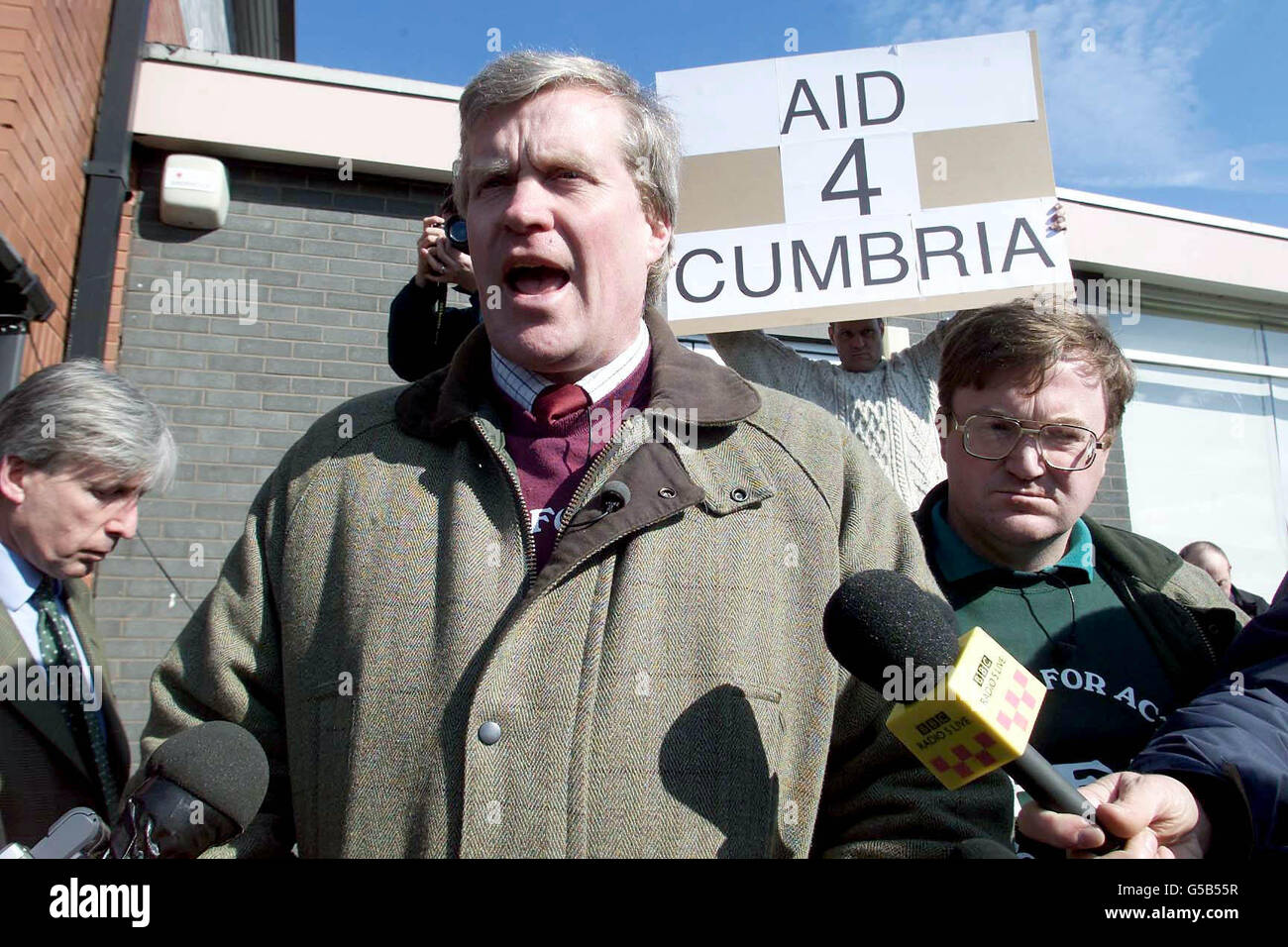 David Handley chairman of the Farmers for Action speaks outside a press ...