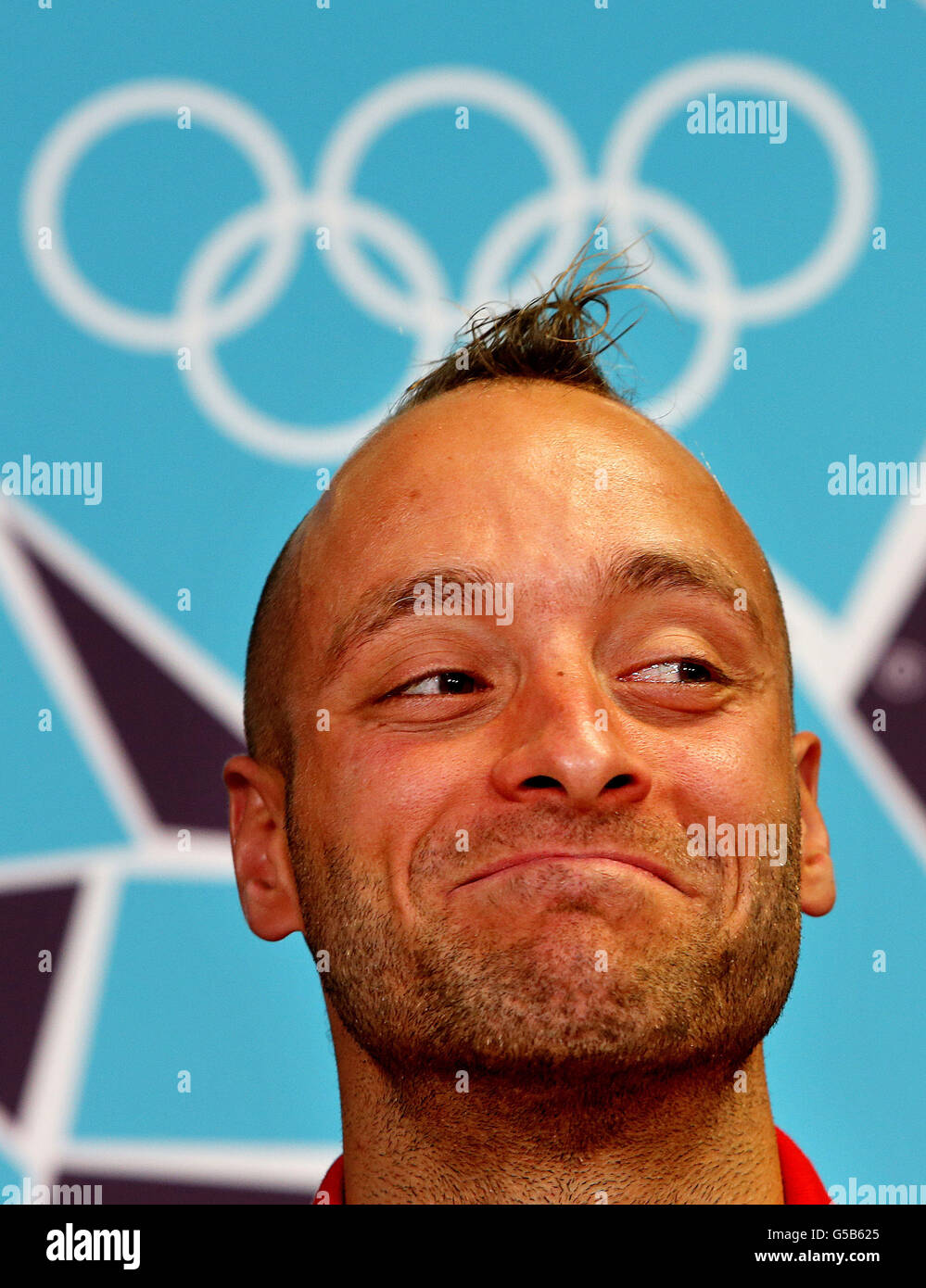 Team GB Swimmer James Goddard sporting a new haircut during the Team GB ...