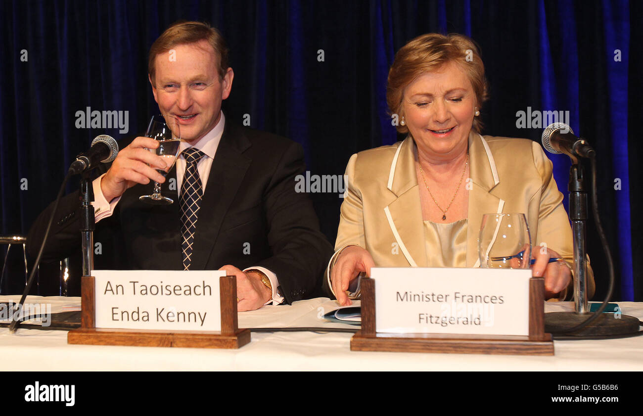 Taoiseach Enda Kenny and Children's Minister Frances Fitzgerald at the ...