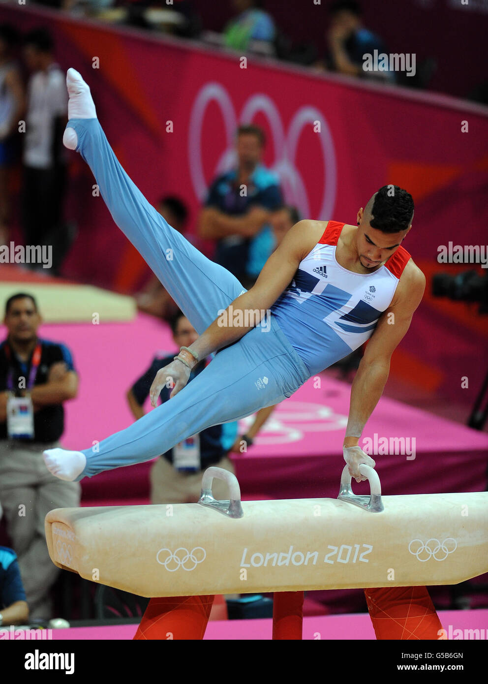 Great Britain's Louis Smith during the training session at Greenwich ...
