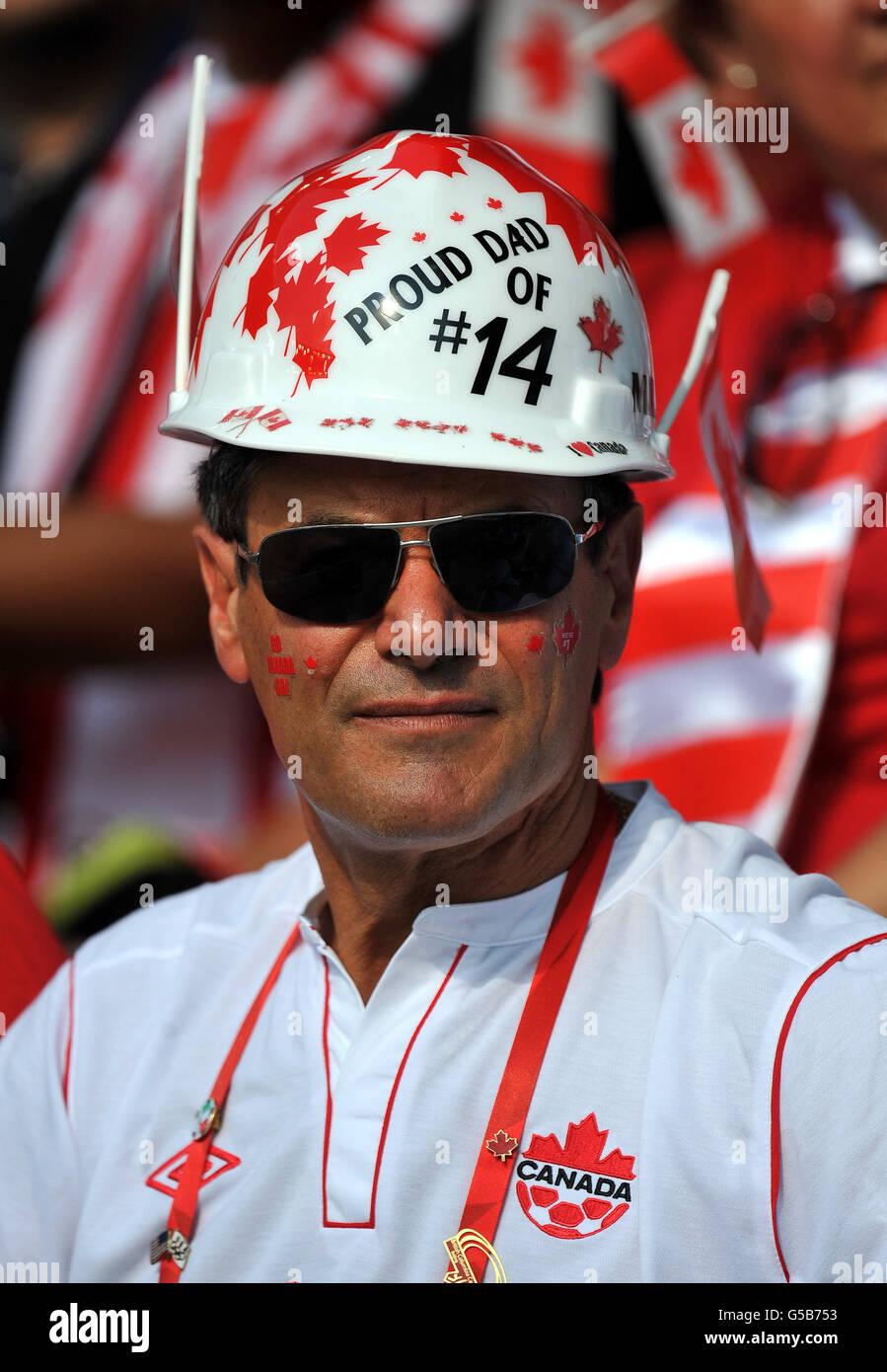 Canadian fan before kick off during the Womens Football, First Round ...