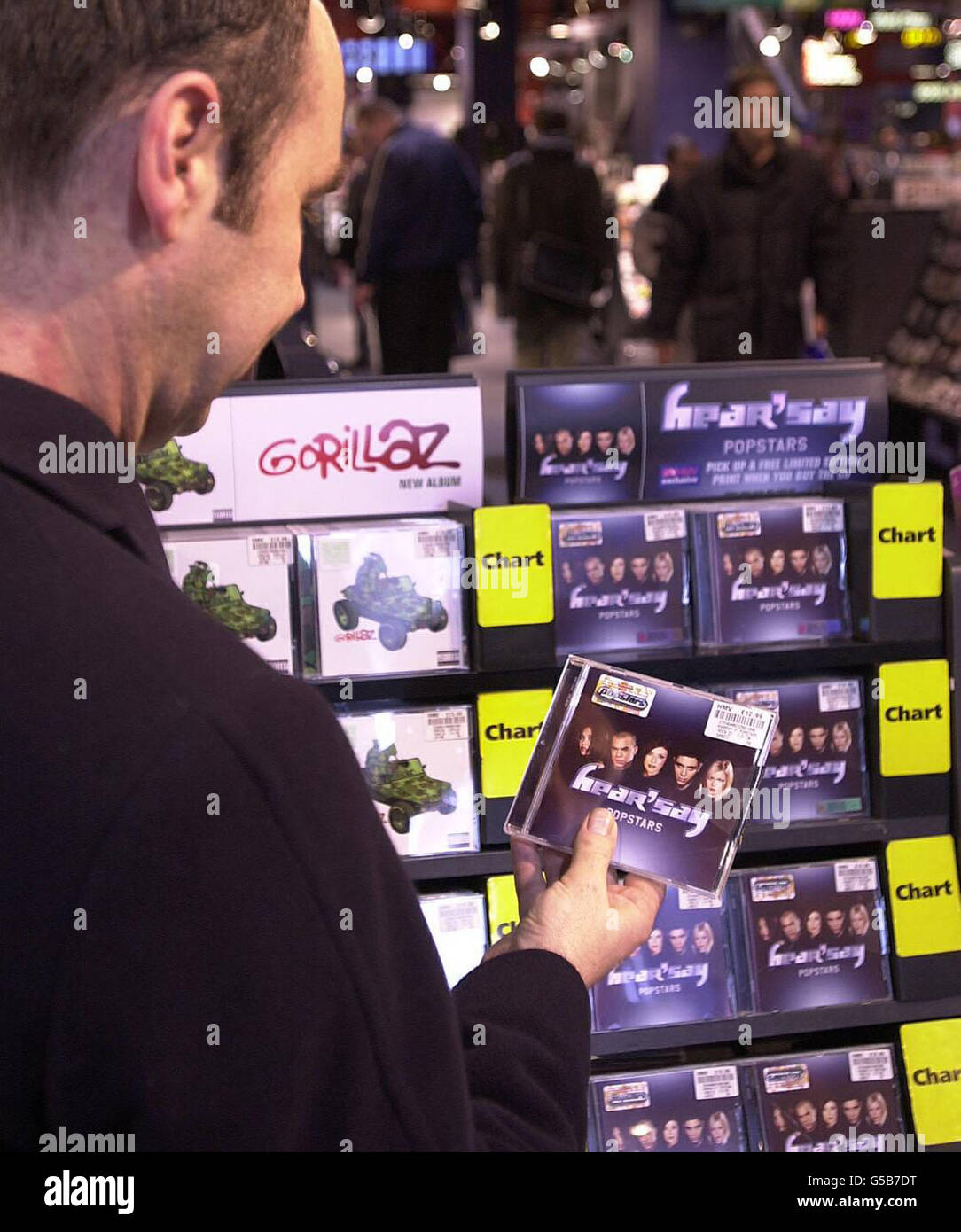 Popgroup Hear'Say's C.D on sale in the HMV store in London's Oxford St ...