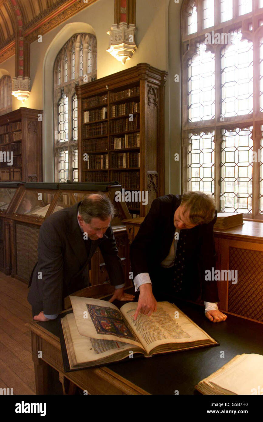 Dr Christopher de Hamel shows the Prince Of Wales key illuminated ...