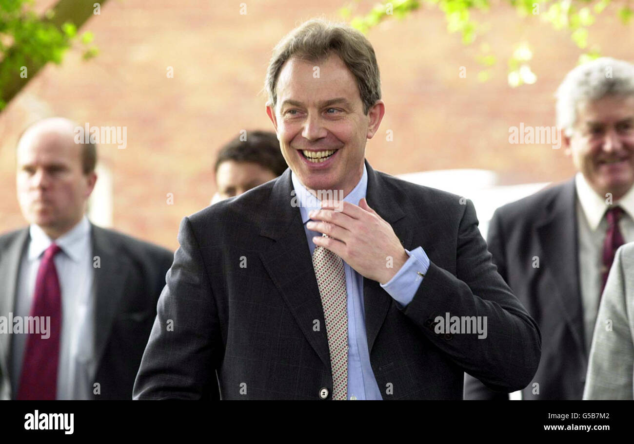 Blair press conference Usk Stock Photo - Alamy