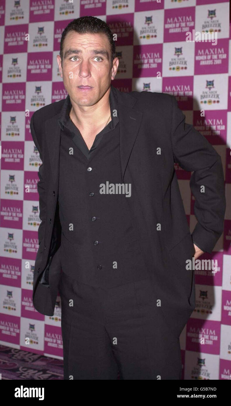 Celebrity 1 2 half length black suit vinnie jones hi-res stock ...