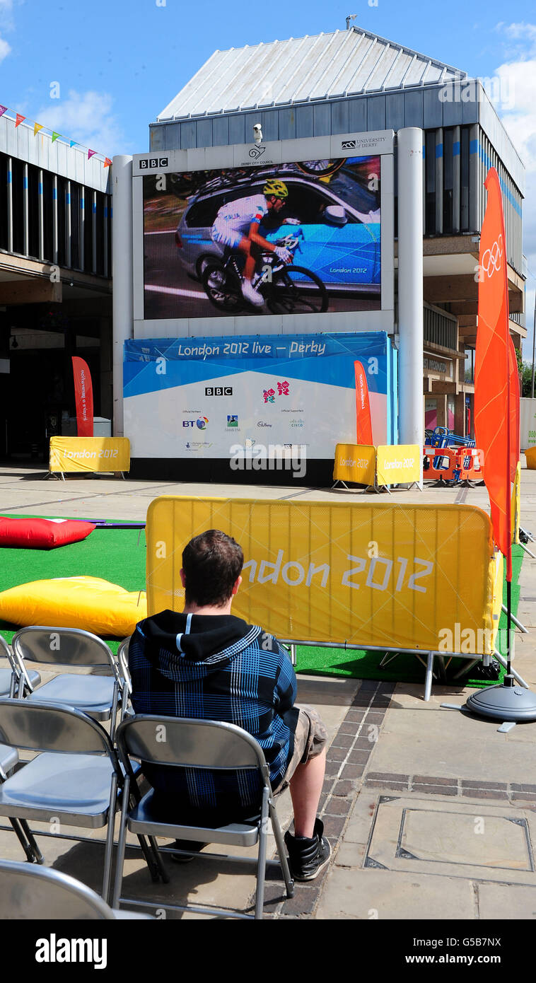 Giant screen at Market Square, Derby, which will provide Olympic ...