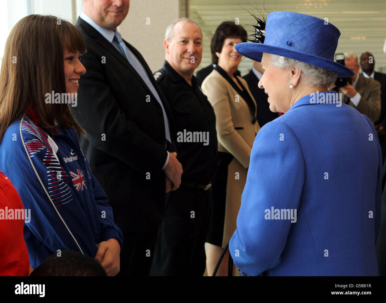 Queen elizabeth ii meets paralympian swimmer amy marren hi-res stock ...