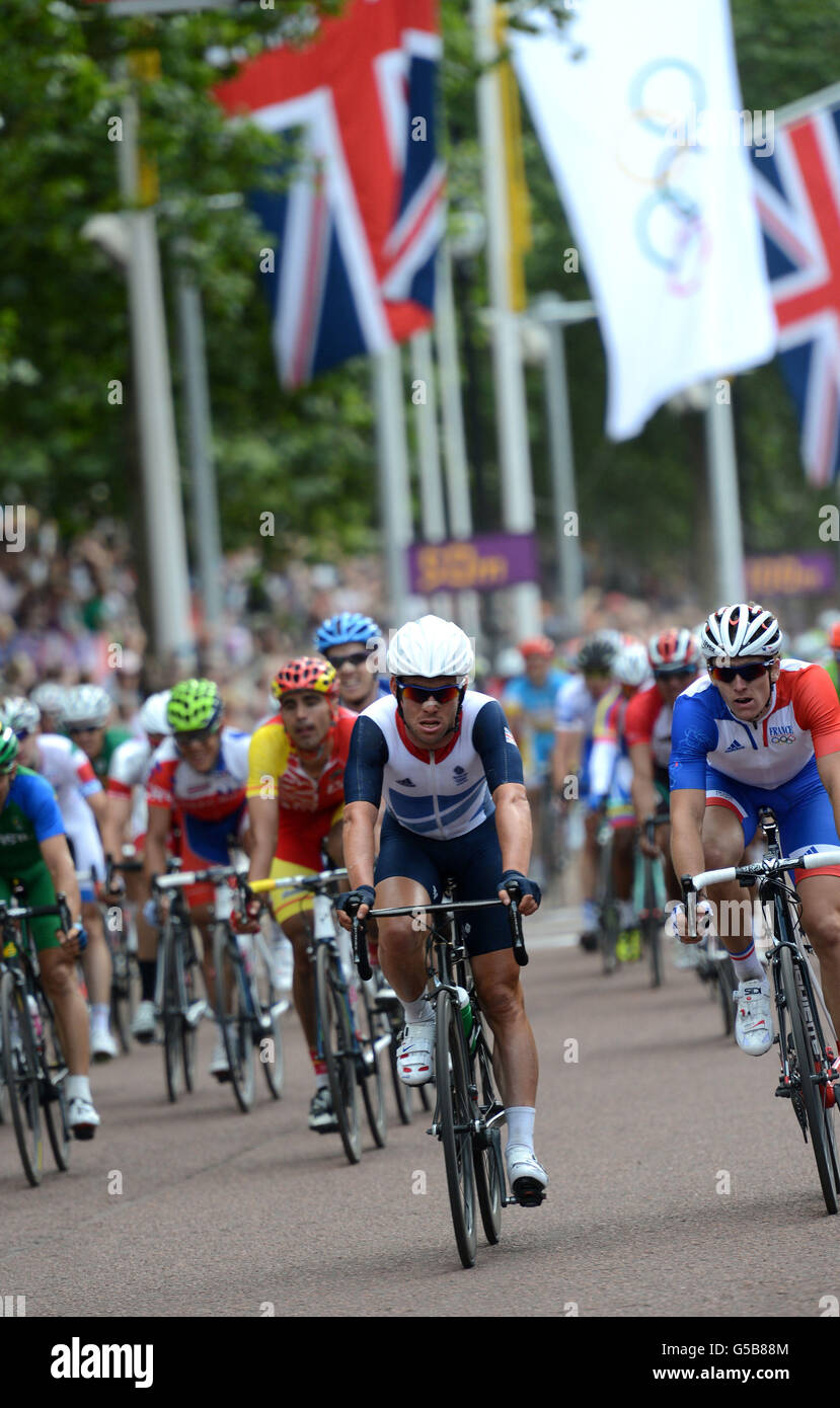 London Olympic Games - Day 1. Great Britain's Mark Cavendish crosses ...