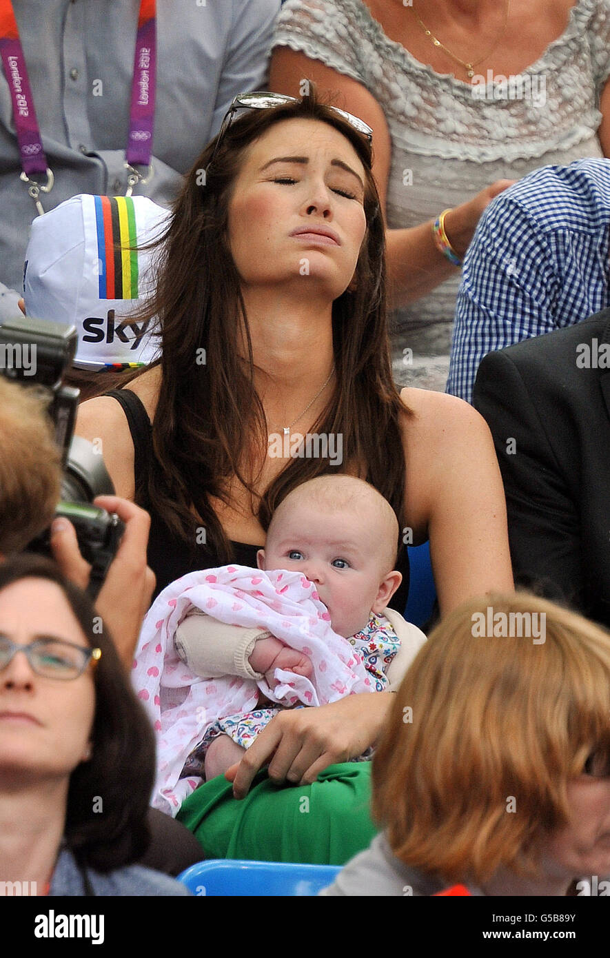 Peta Todd, the partner of Great Britain cyclist Mark Cavendish, holds ...