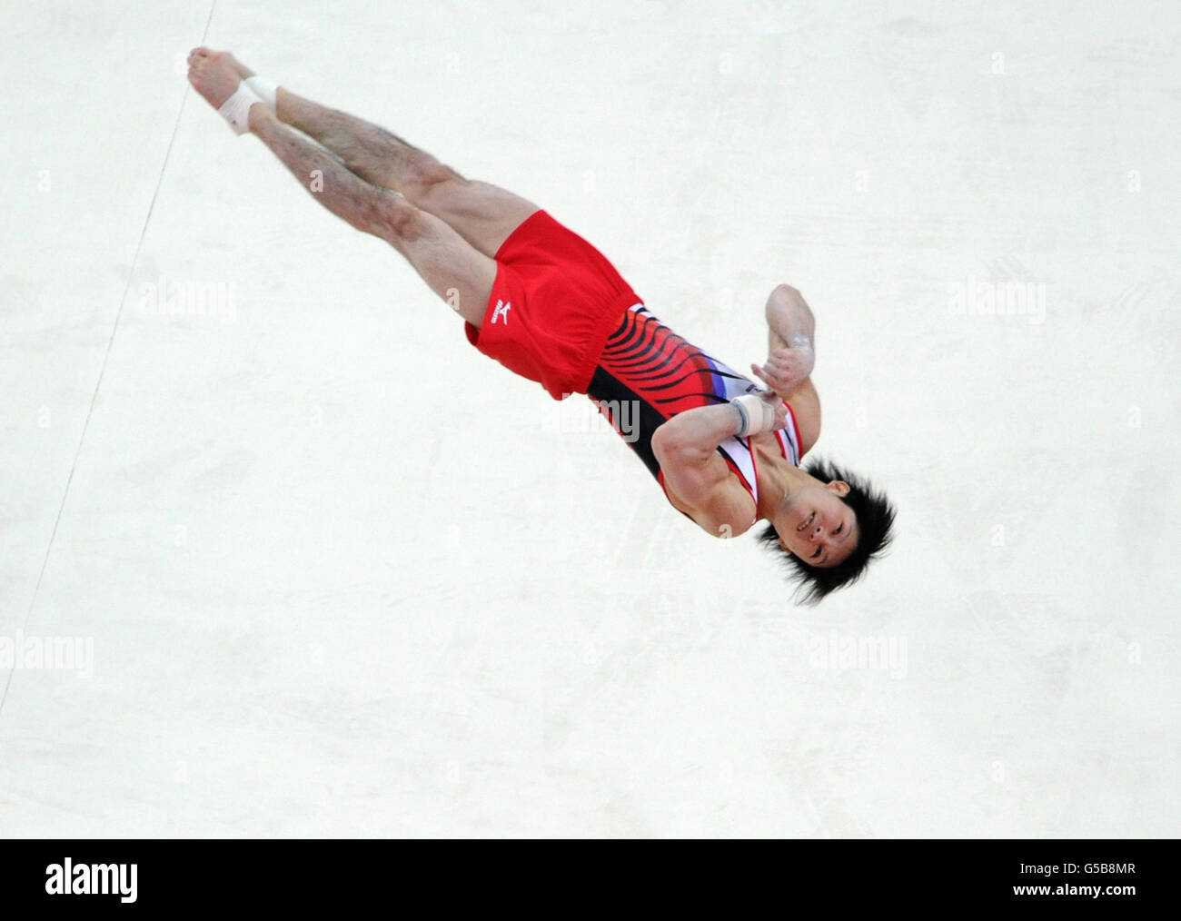 Japan's Kohei Uchimura competes on the floor during the Artistic ...