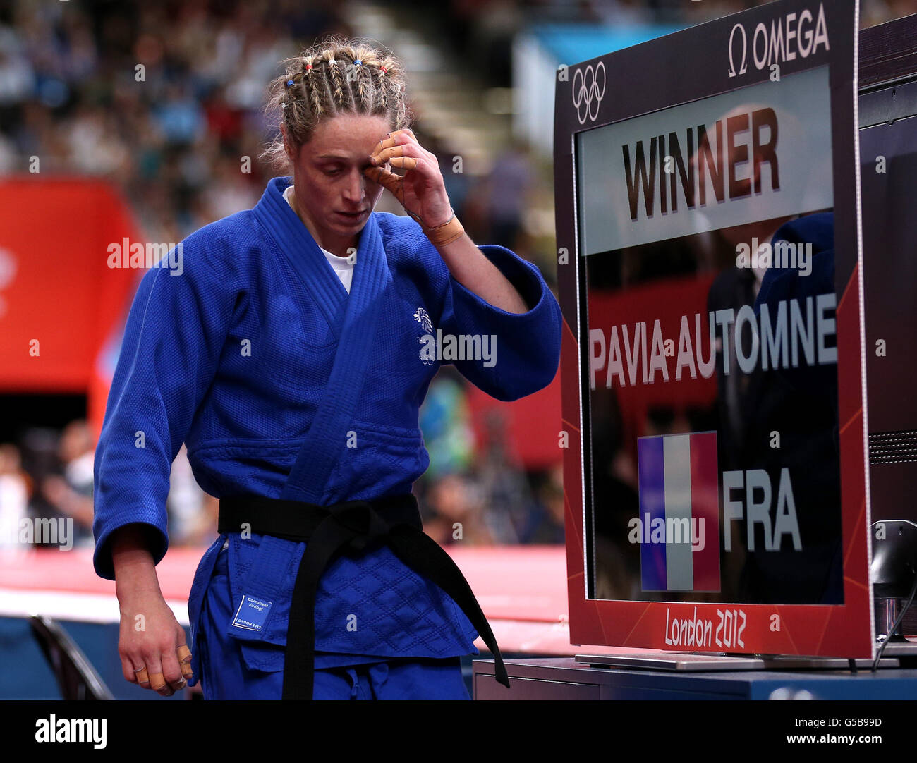 Great Britain's Sarah Clark after losing to France's Automne Pavia ...