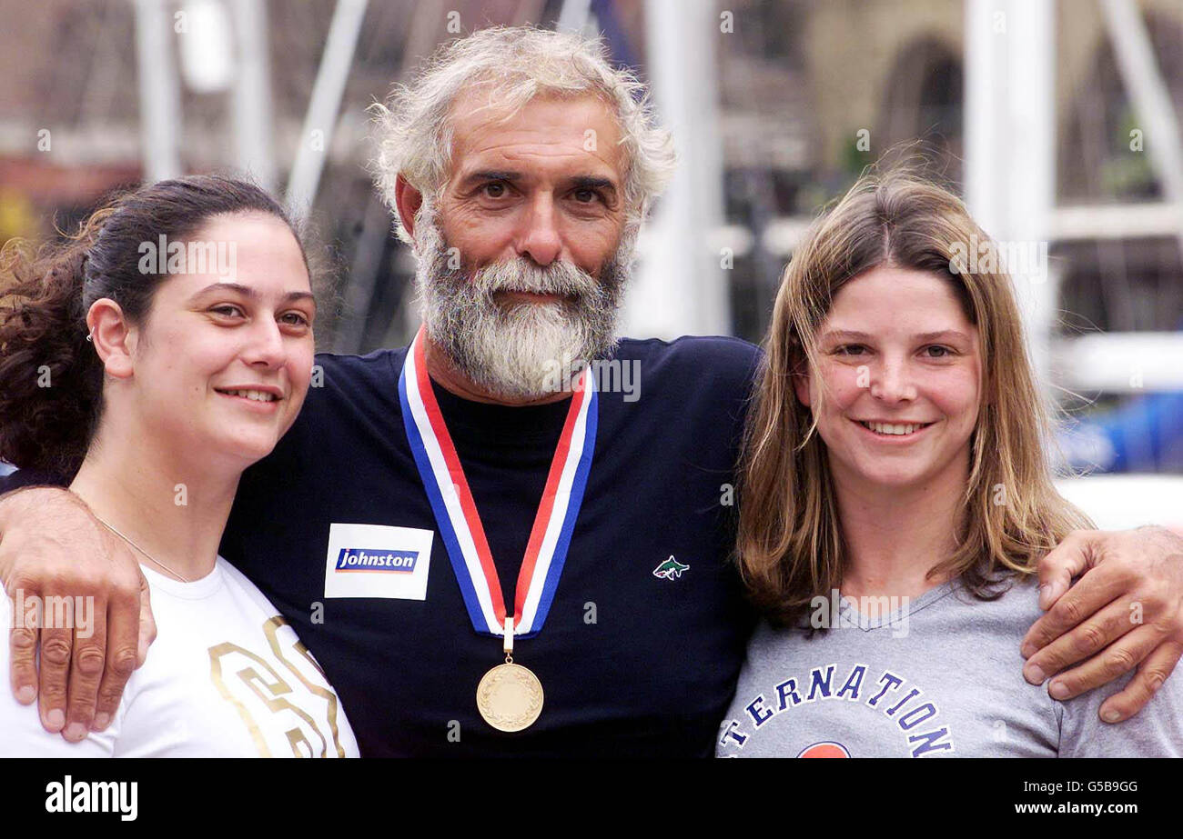 British rower Jim Shekhdar with his daughters, Sarah (L) and Anna at St ...