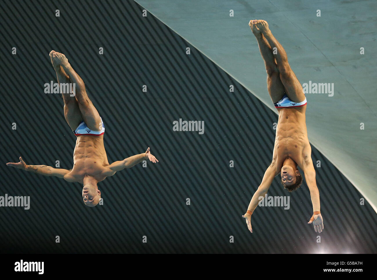 Great Britain's Tom Daley (right) and Peter Waterfield compete in the ...