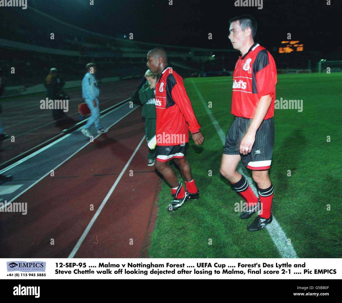 12-SEP-95, Malmo v Nottingham Forest, UEFA Cup, Forest's Des Lyttle and ...