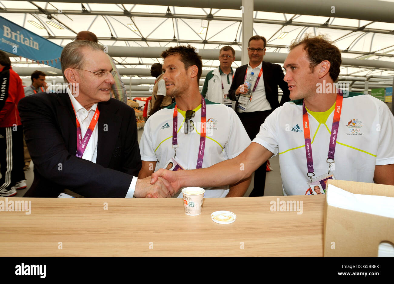 Olympics - Jacques Rogge visits village Stock Photo - Alamy