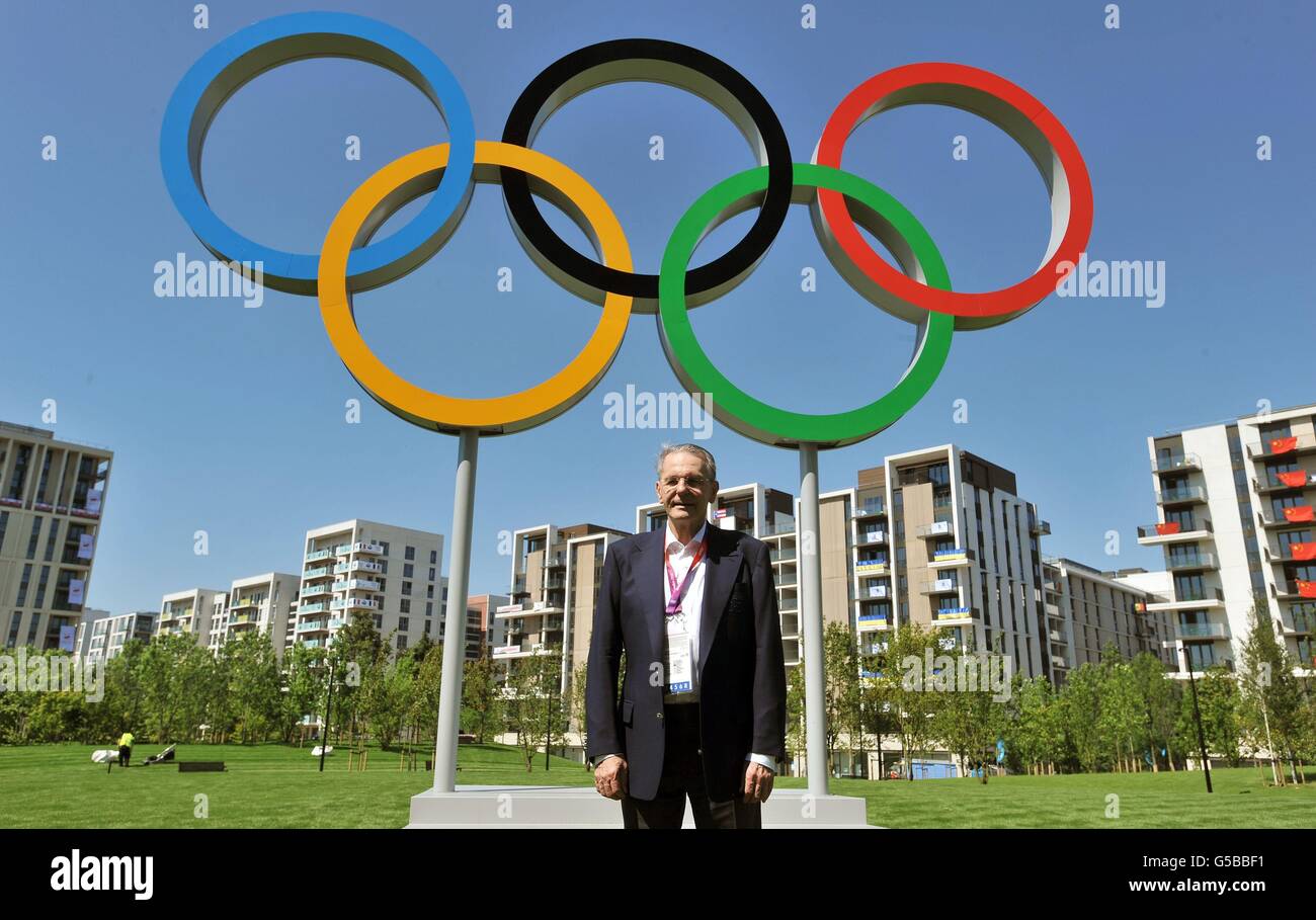 Olympics - Jacques Rogge visits village Stock Photo - Alamy