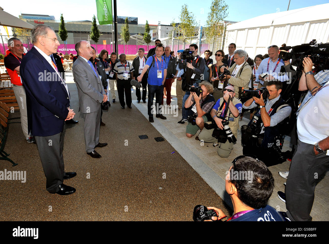 Olympics - Jacques Rogge visits village Stock Photo - Alamy