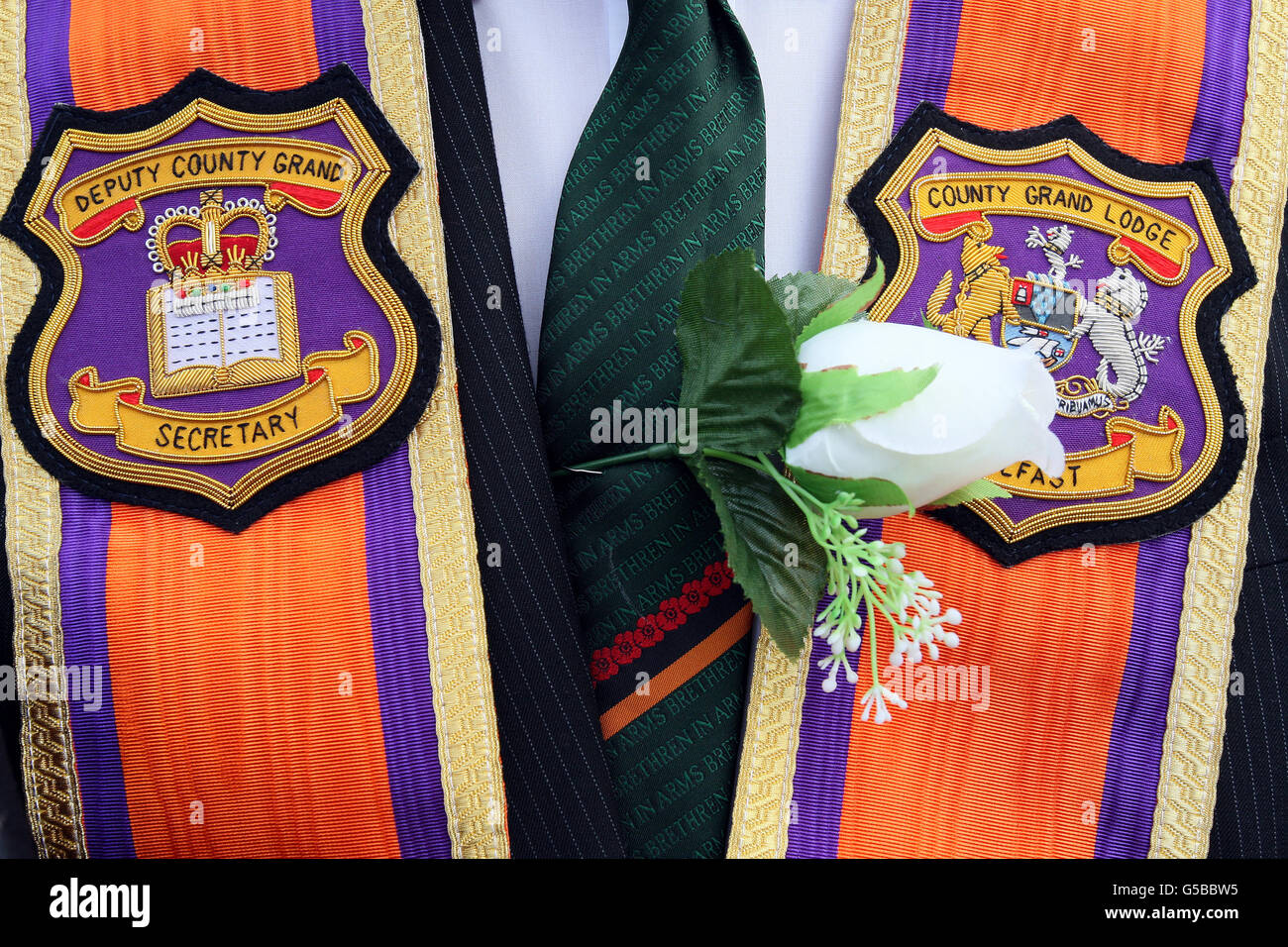 Orange order badge badges hi-res stock photography and images - Alamy