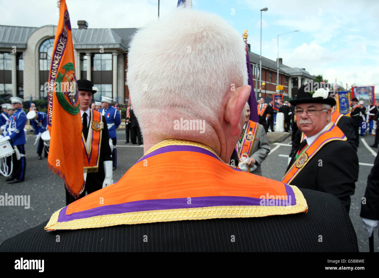 General Stock - Orange Order march. Member of the Orange Order,in ...