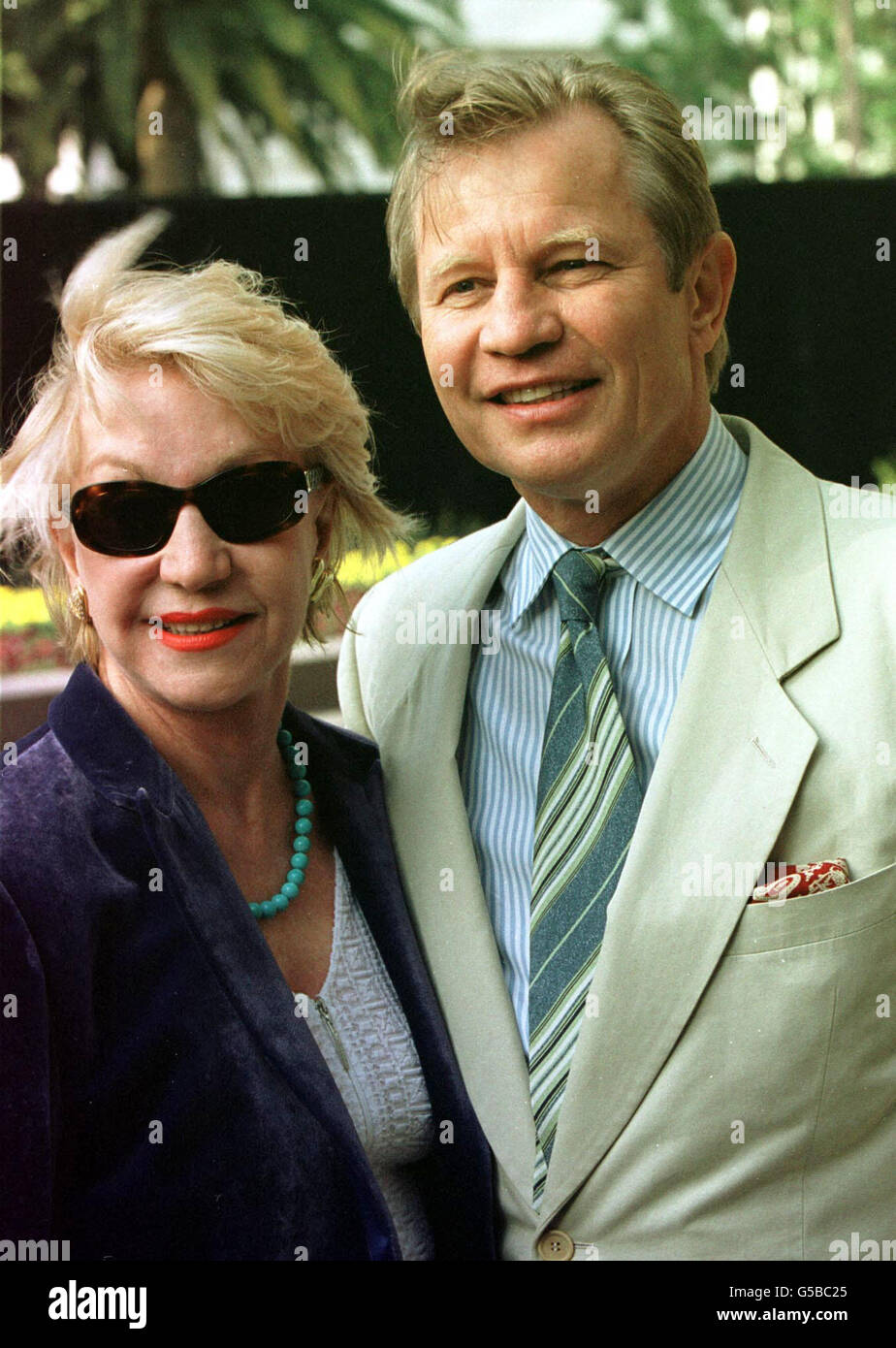 Actor michael york with his wife patricia arrive hi-res stock ...