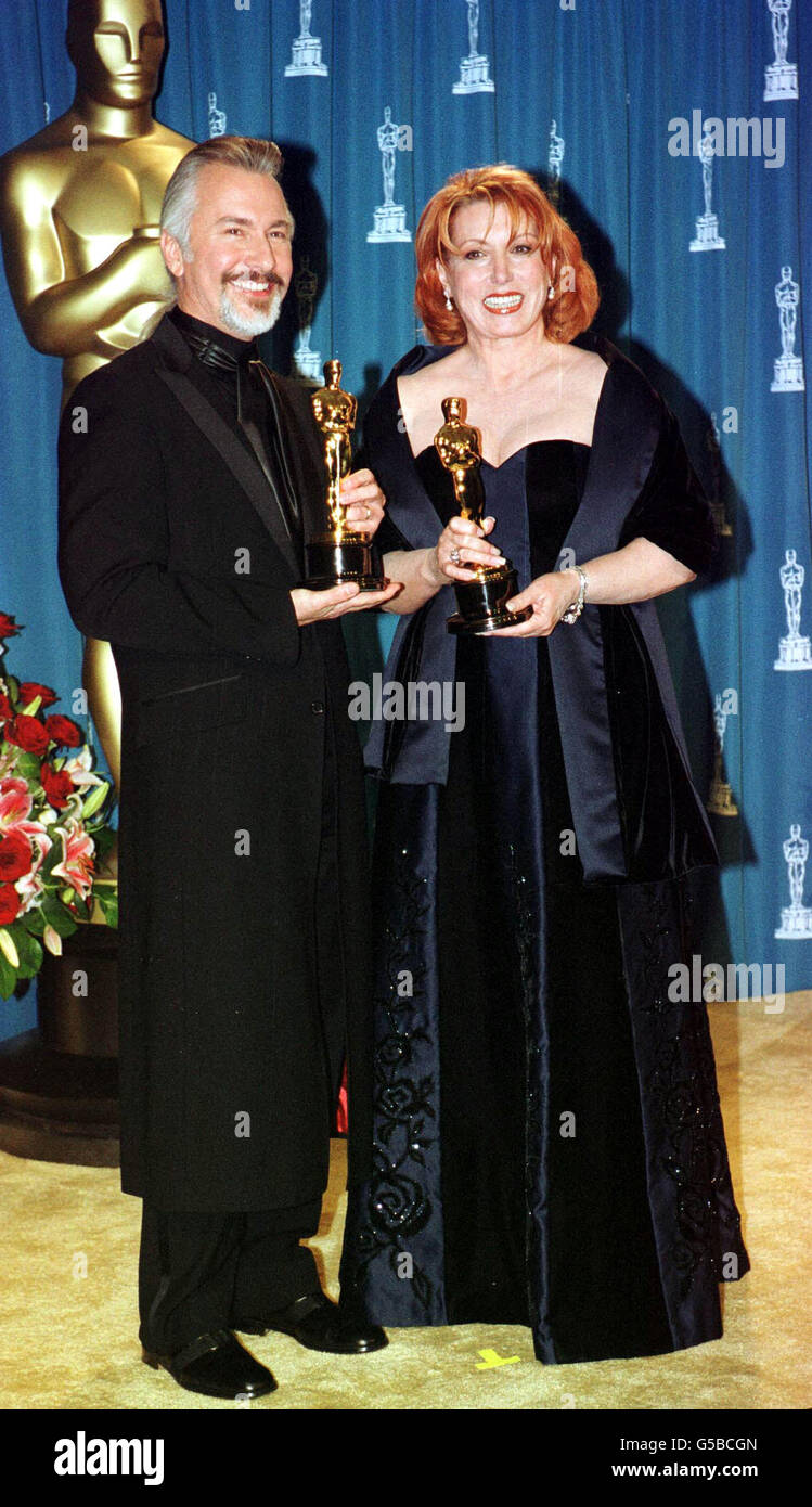 Rick Baker & Gail Ryan, with their awards for Best Make-Up, for the ...