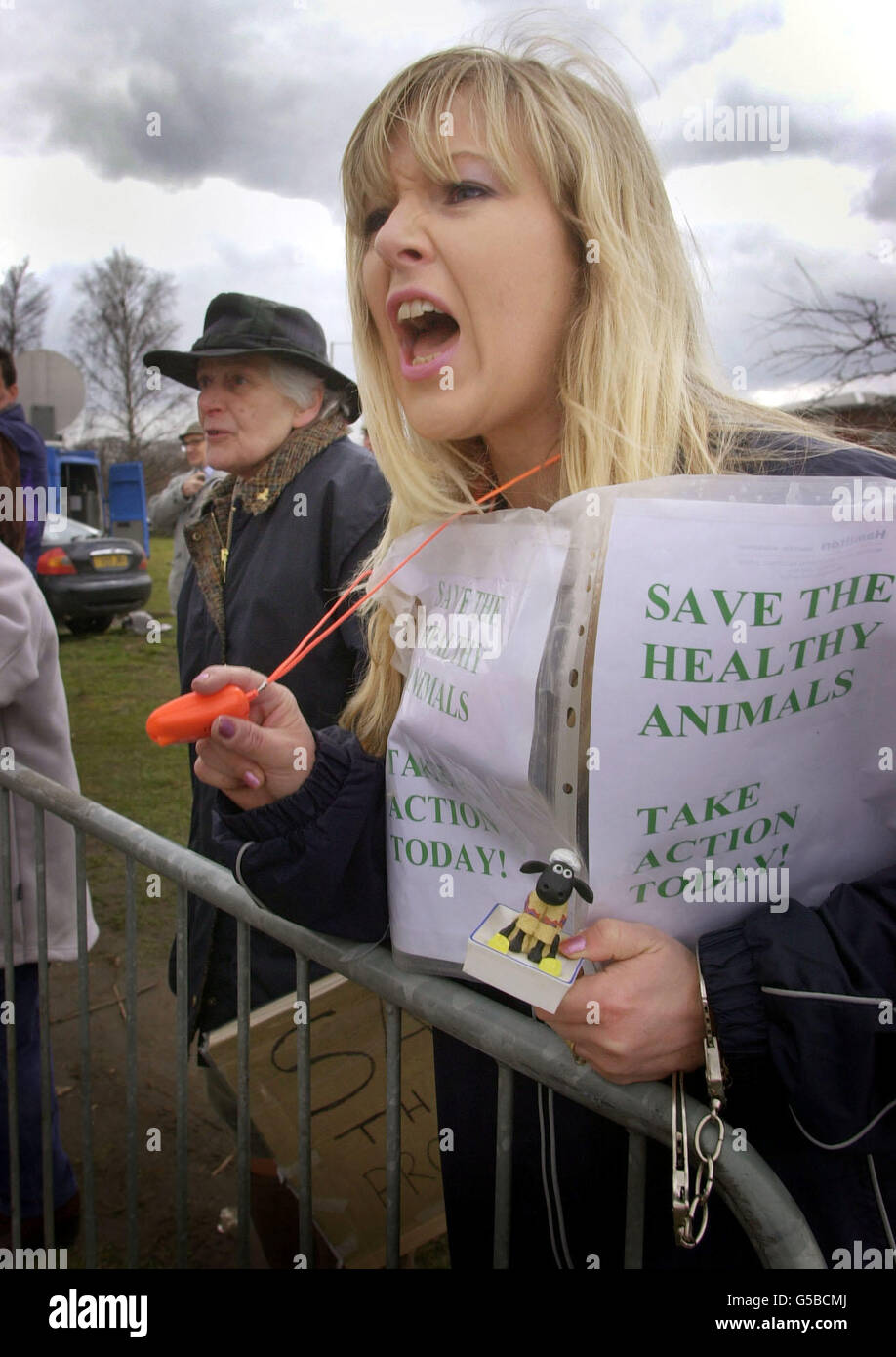 Amanda Jane Eyres, 34, from the village of Rigg, Cumbria, shouts at ...