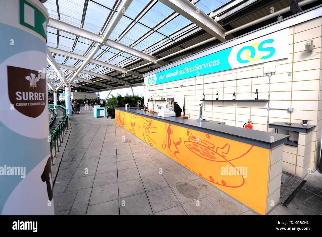 A general view of facilities at the OCS stand at The Kia Oval Stock ...