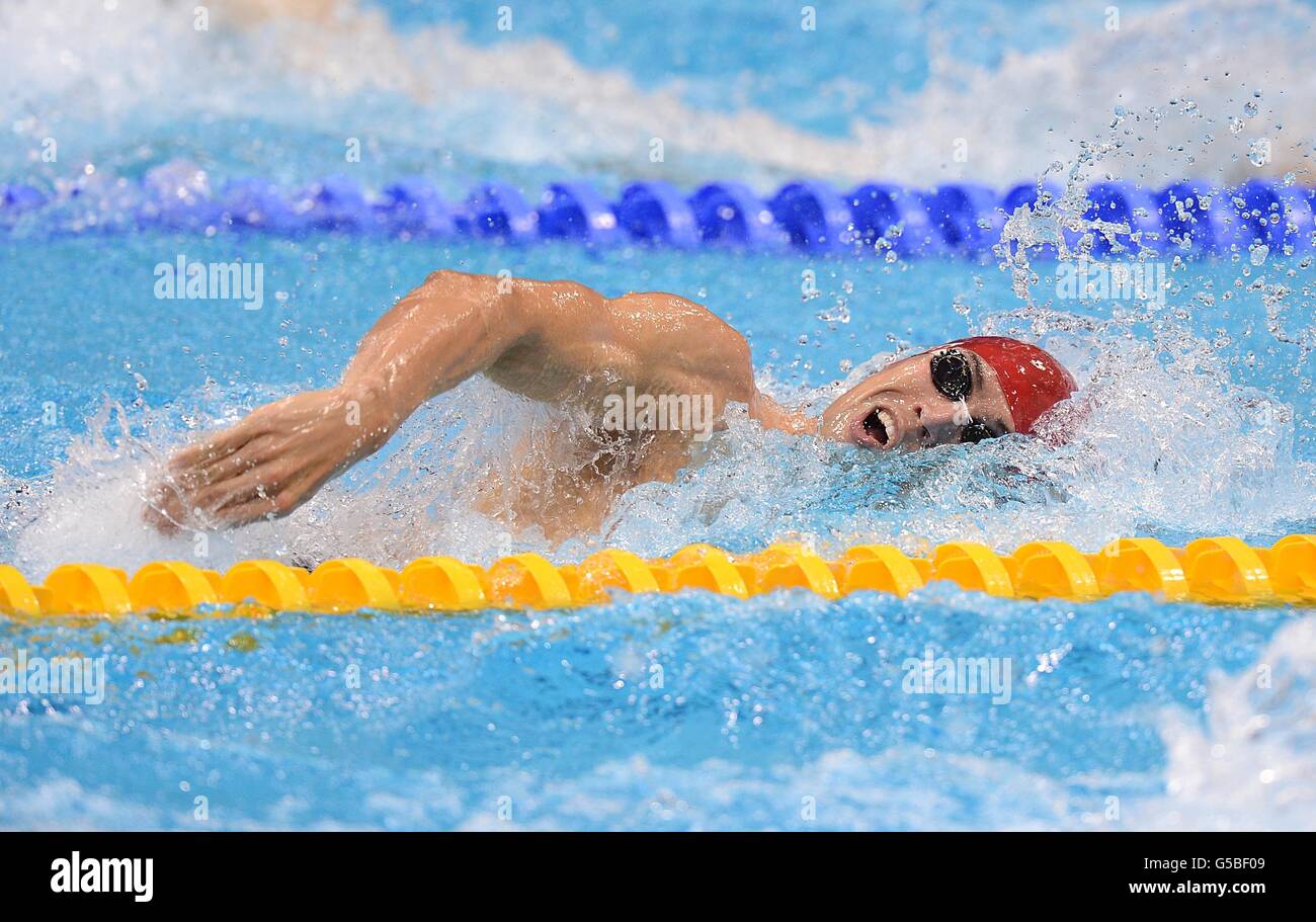 Great Britain's Simon Burnett during the Men's 4 x 100m Freestyle Relay ...