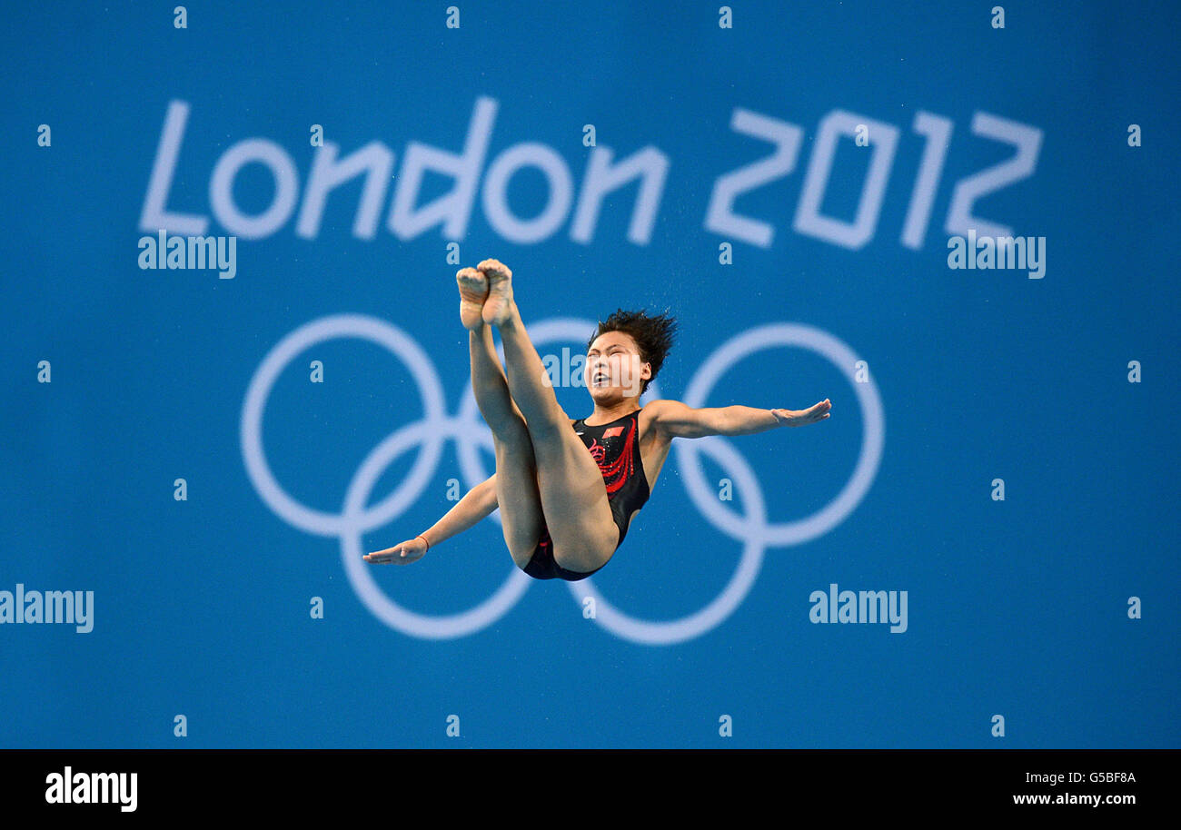 China's Chen Ruolin practices her Women's 10m Platform dives at the ...