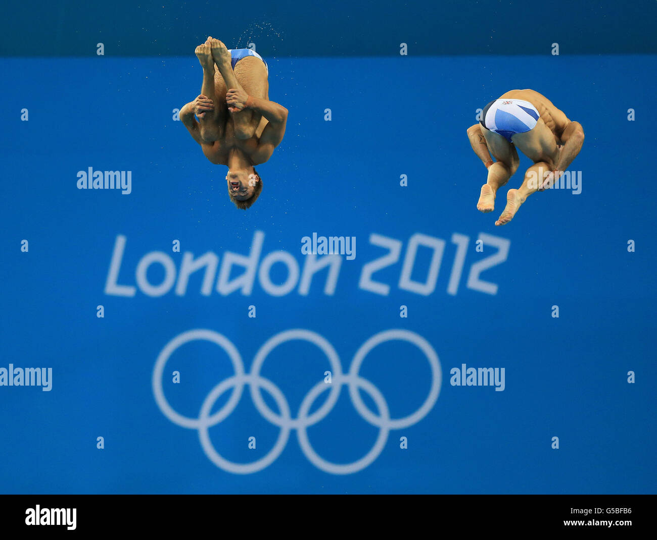 Great Britain's Tom Daley (left) and Peter Waterfield compete in the ...
