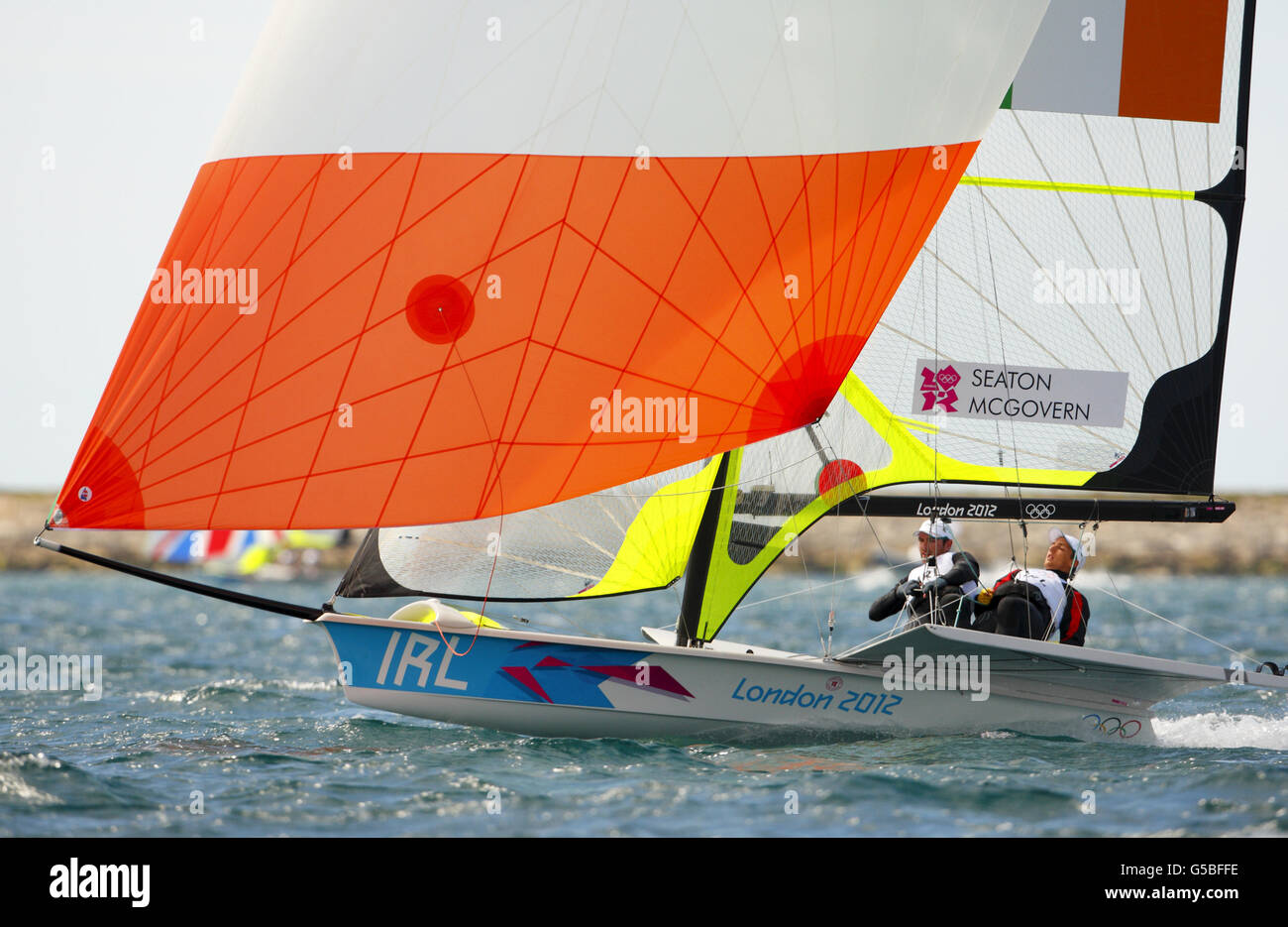London Olympic Games - Day 3. Ireland's 49er team of Matthew McGovern ...
