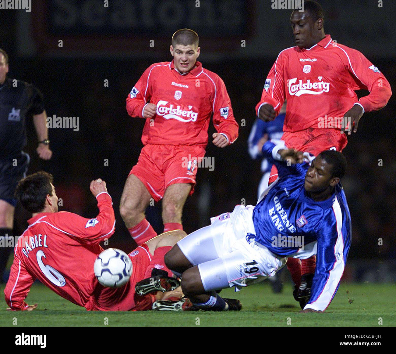 Sport football action titus bramble markus babbel hi-res stock ...