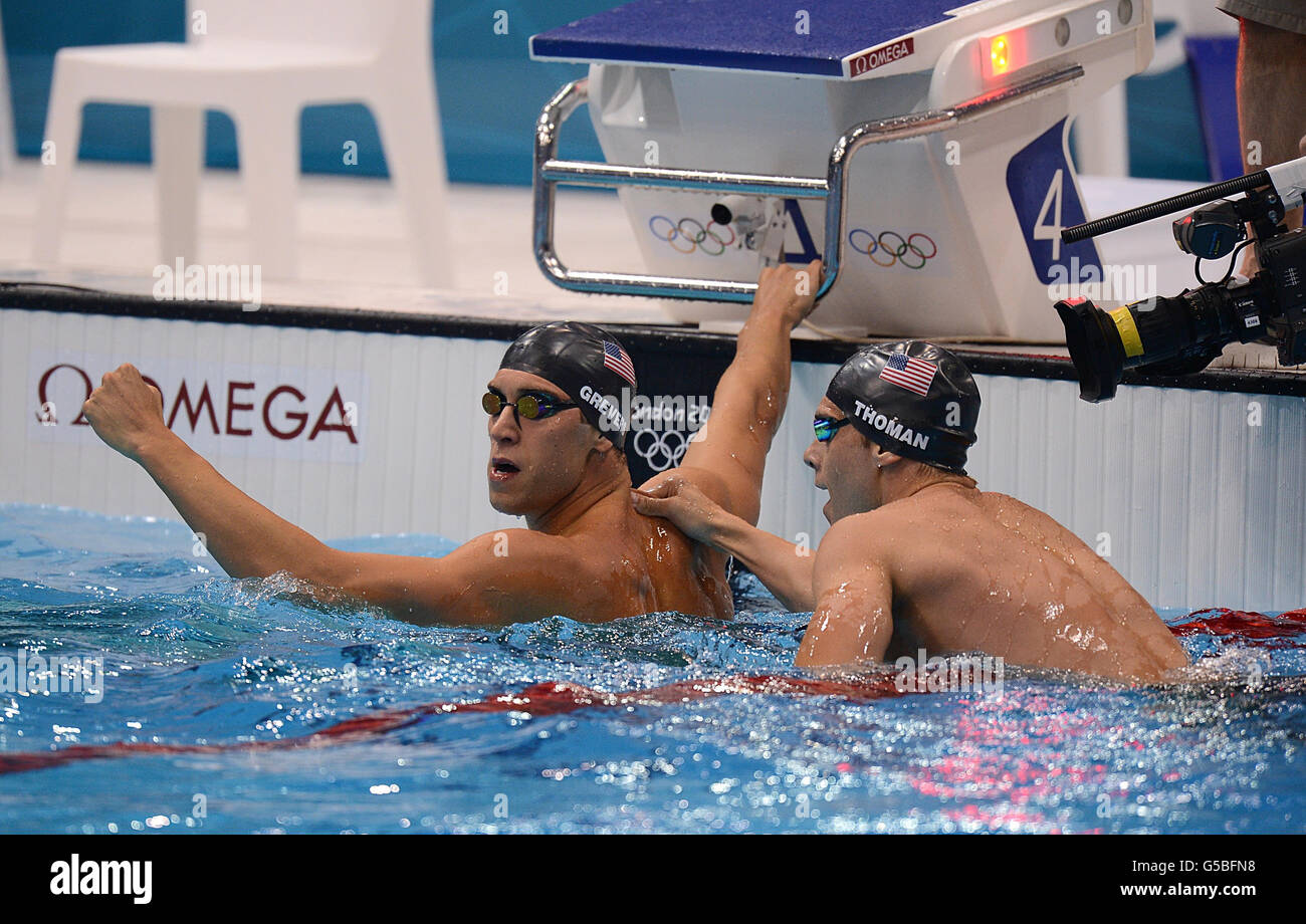 USA's Matt Grevers (left) after winning the gold medal in the Men's ...