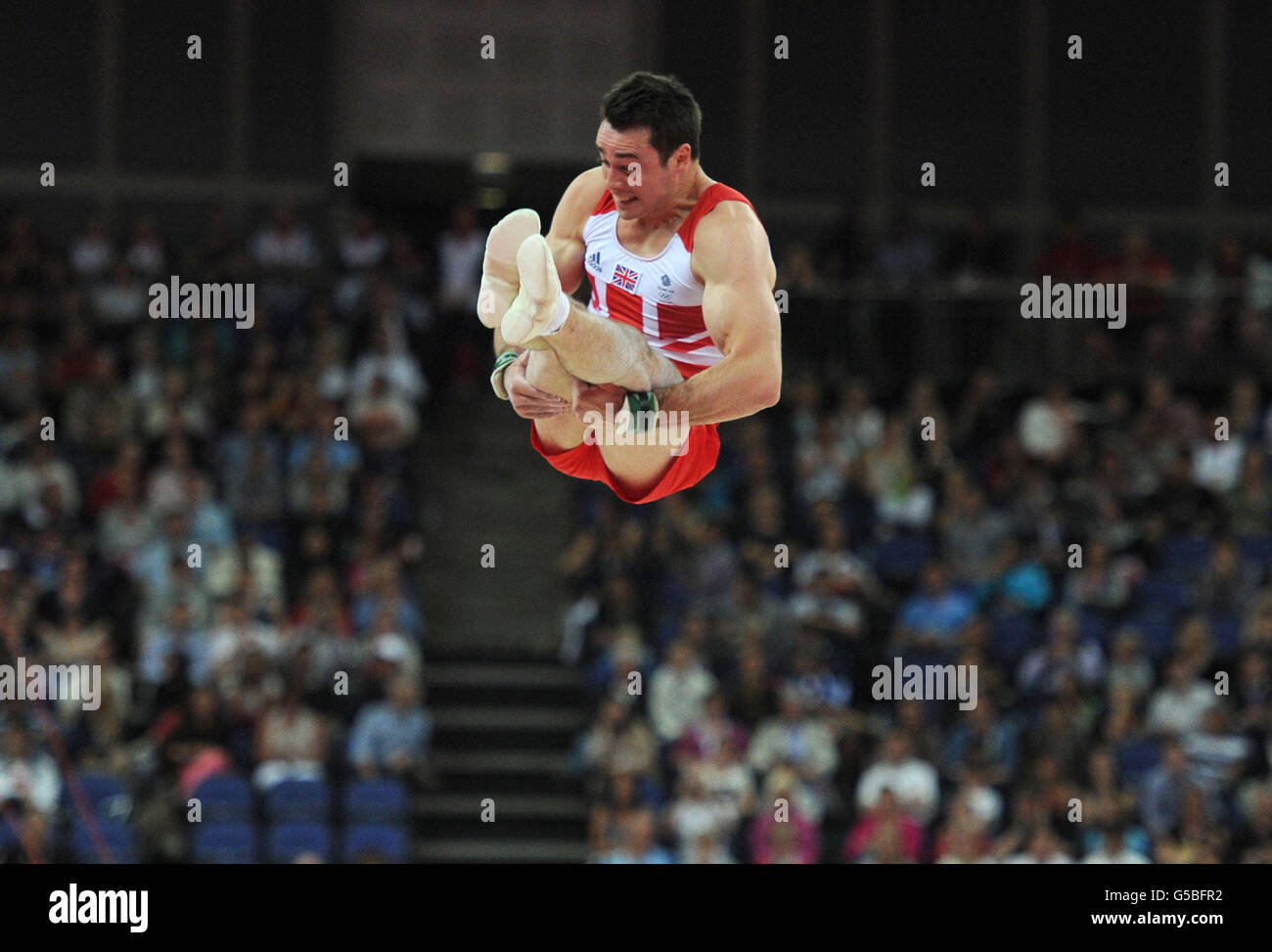 Great Britain's Kristian Thomas competes on the floor during the ...