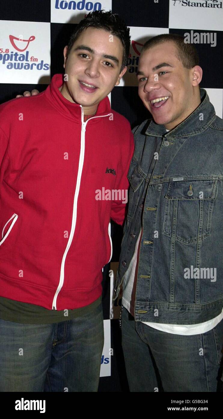 Noel Sullivan (left) and Danny Foster from pop group Hear'Say arrive ...