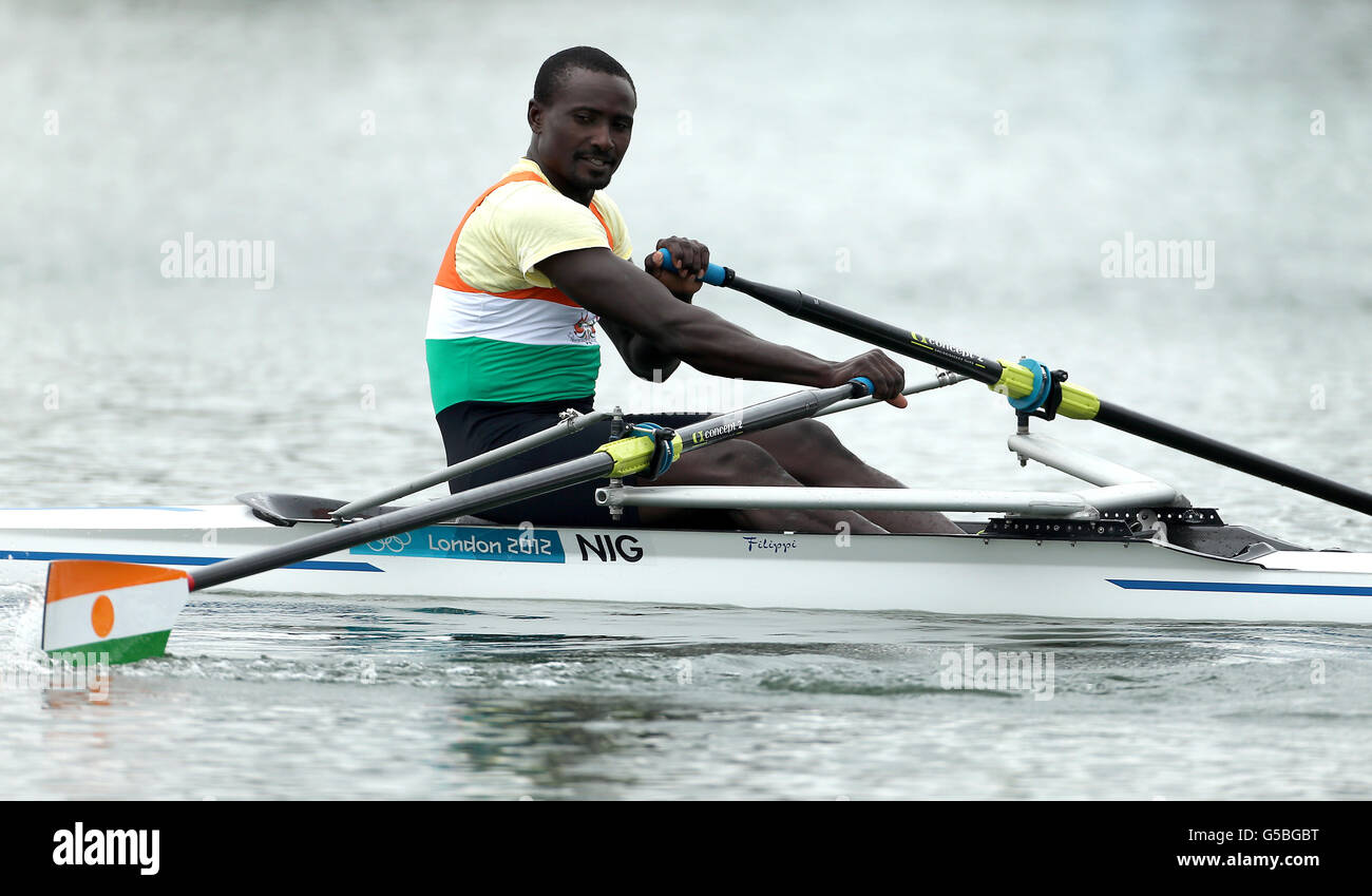 Niger's Hamadou Djibo Issaka in action in the men's single sculls at ...