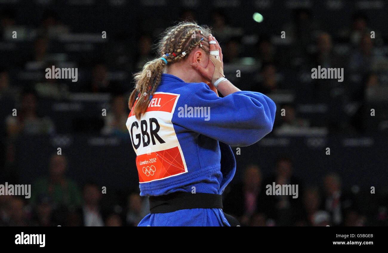 Great Britain's Gemma Howell reacts after loosing to France's Gevrise ...