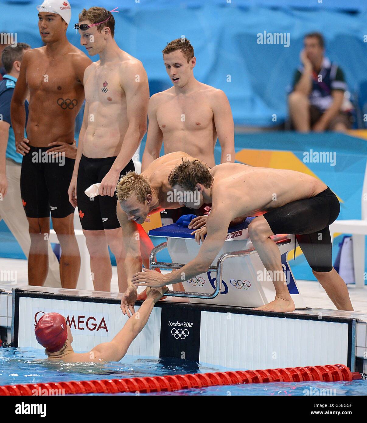 Great Britain's relay team of Ross Davenport, Robbie Renwick, Rob Bale ...