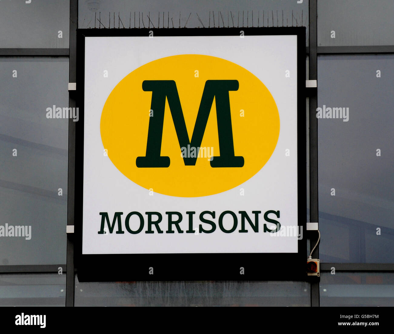 A general view of a morrisons supermarket logo in swadlincote hi-res ...