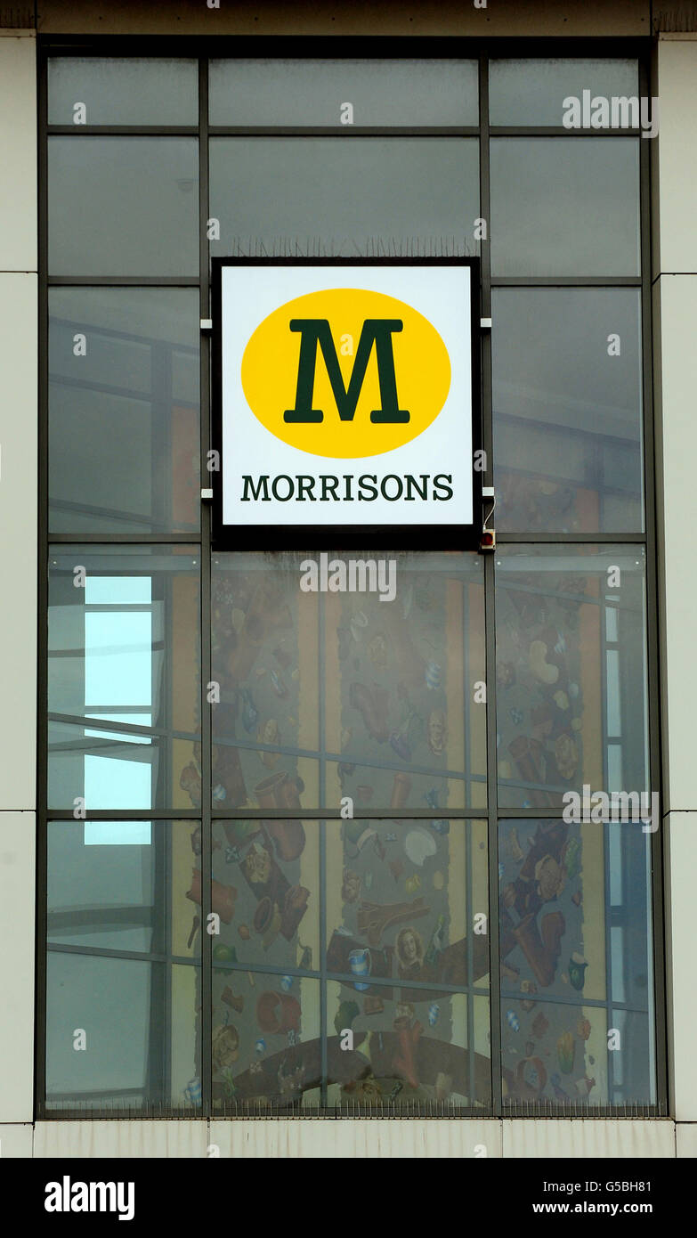 A general view of a morrisons supermarket logo in swadlincote hi-res ...