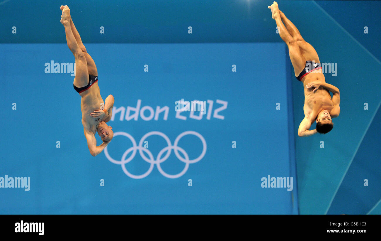 Great Britain's Nick Robinson-Baker (left) and Chris Mears in action ...